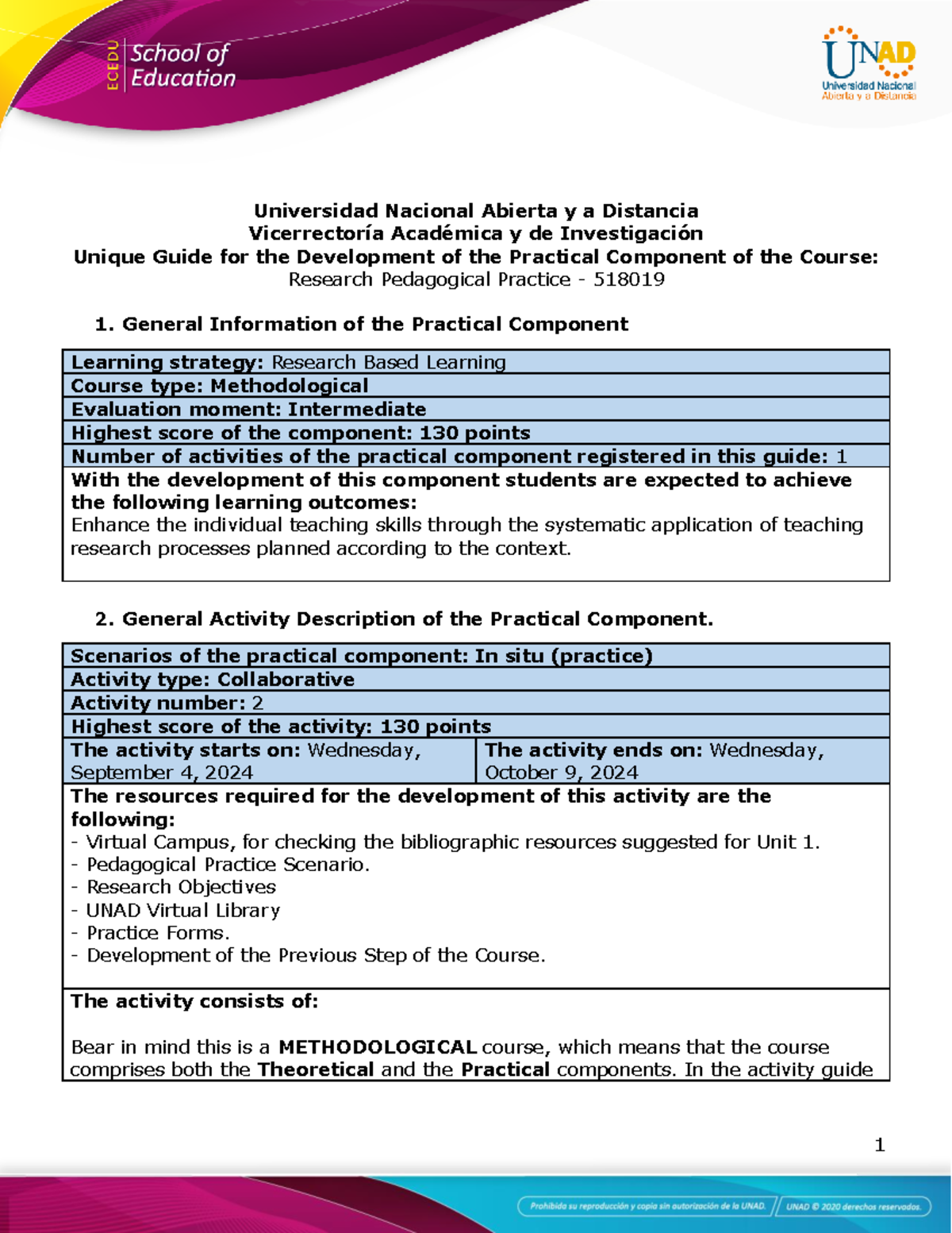 Guide for the Development of the Practical Component - Unit 1 - Step 2 - Practical Component ...