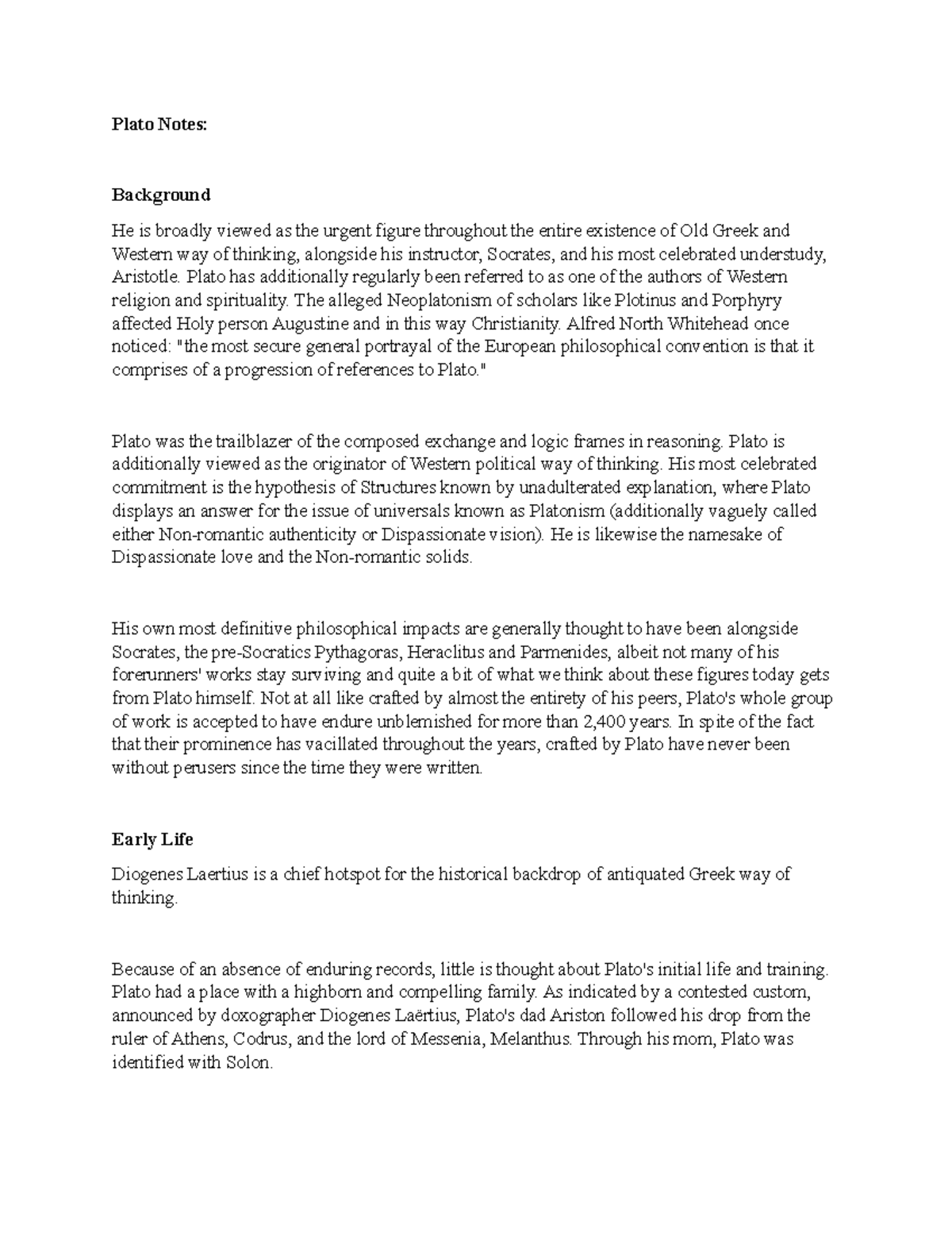 Phil- plato - Plato Notes: Background He is broadly viewed as the ...