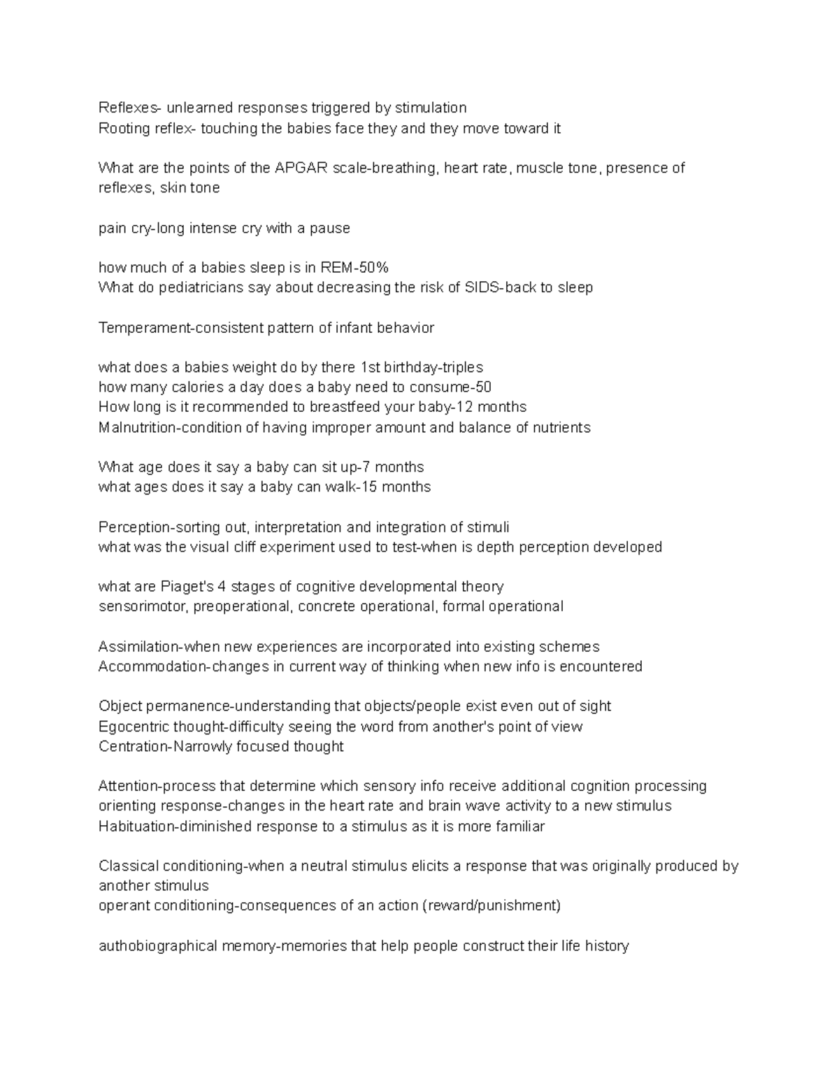 Human growth chapters 3-5 - Reflexes- unlearned responses triggered by ...