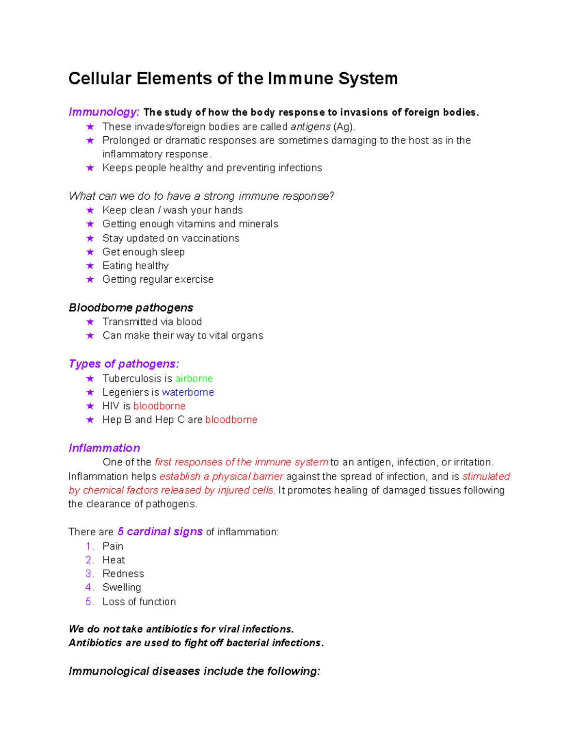 Immune System Study Note - Cellular Elements of the Immune System ...