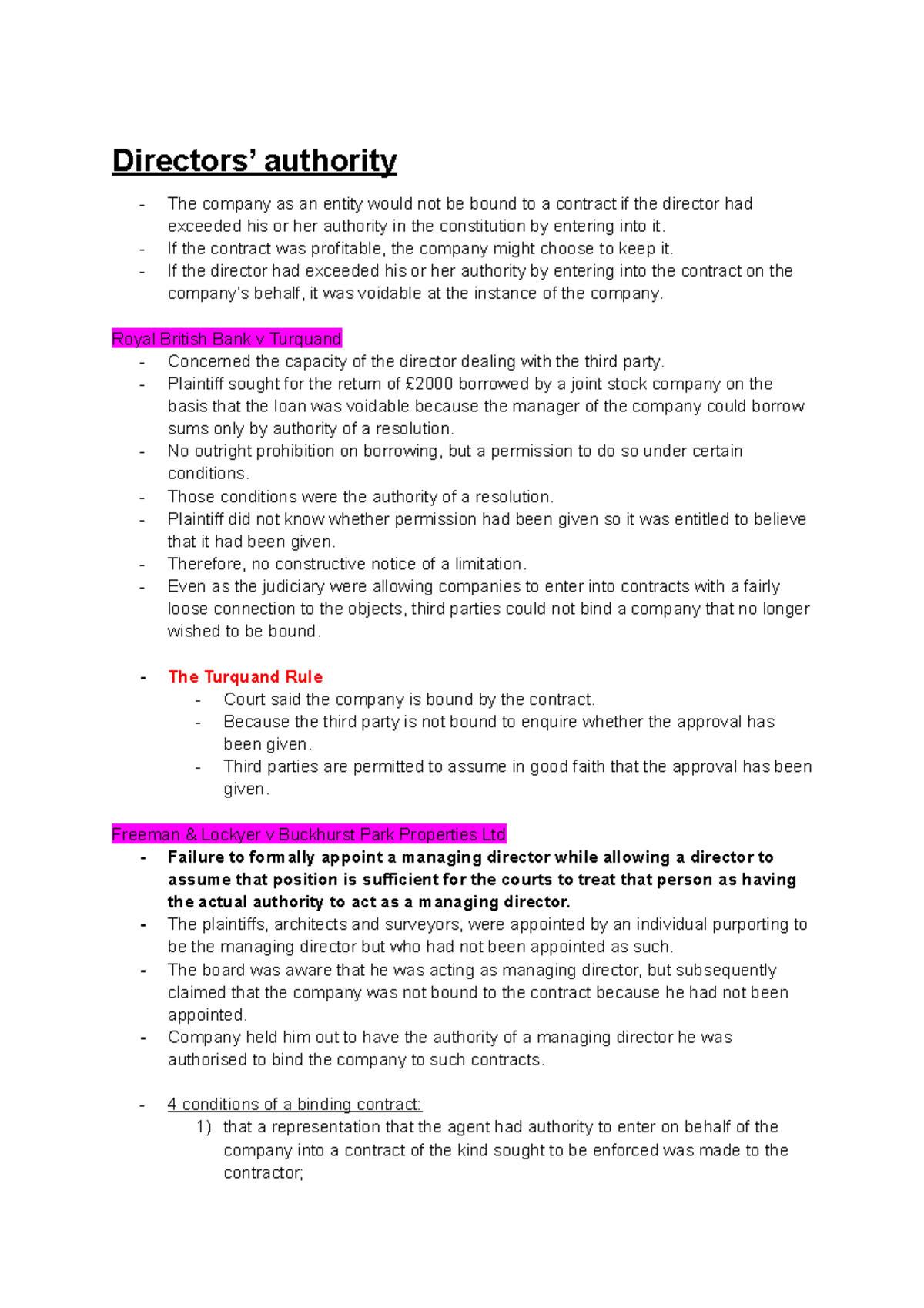 Directors' authority - Directors’ authority The company as an entity ...
