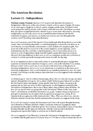 Lecture 10 - Common Sense - The American Revolution Lecture 10 - Common ...