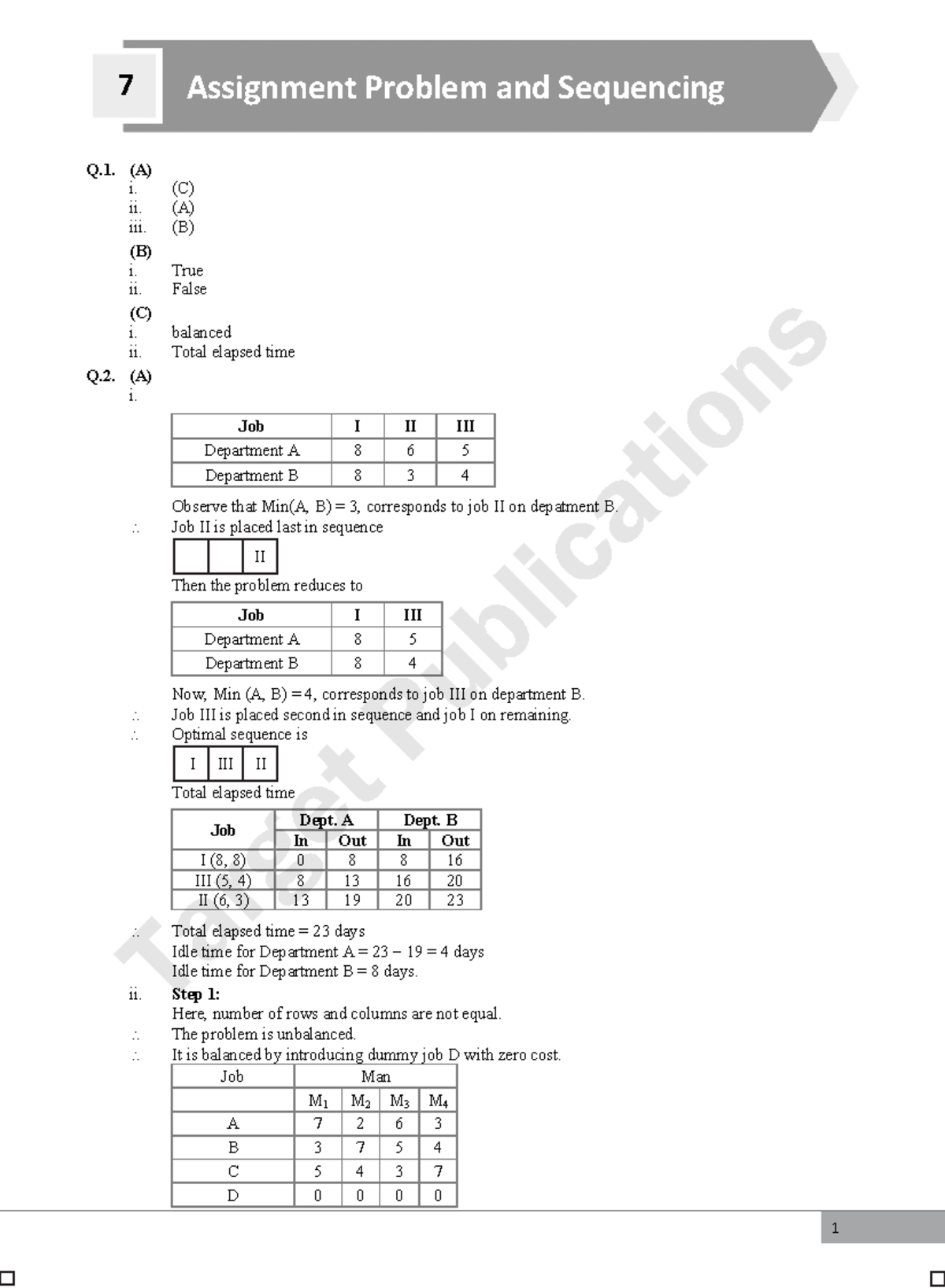 07-Assignment-Problem-and-Sequencing- Uploading 1677227059 - Q. (A) i. (C) ii. (A) iii. (B) (B ...