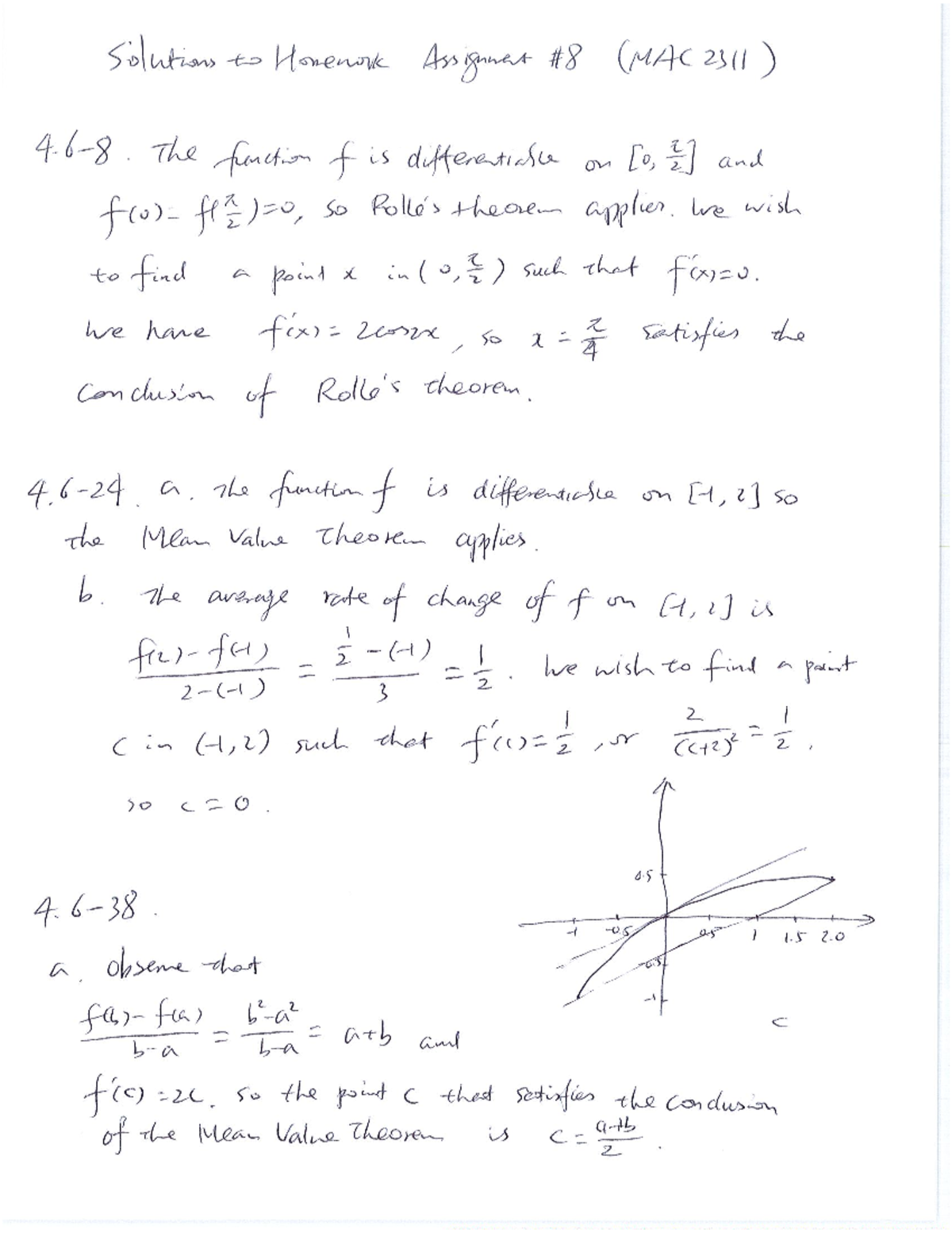 Homework assignment solution A8 - MAC 2311 - Studocu