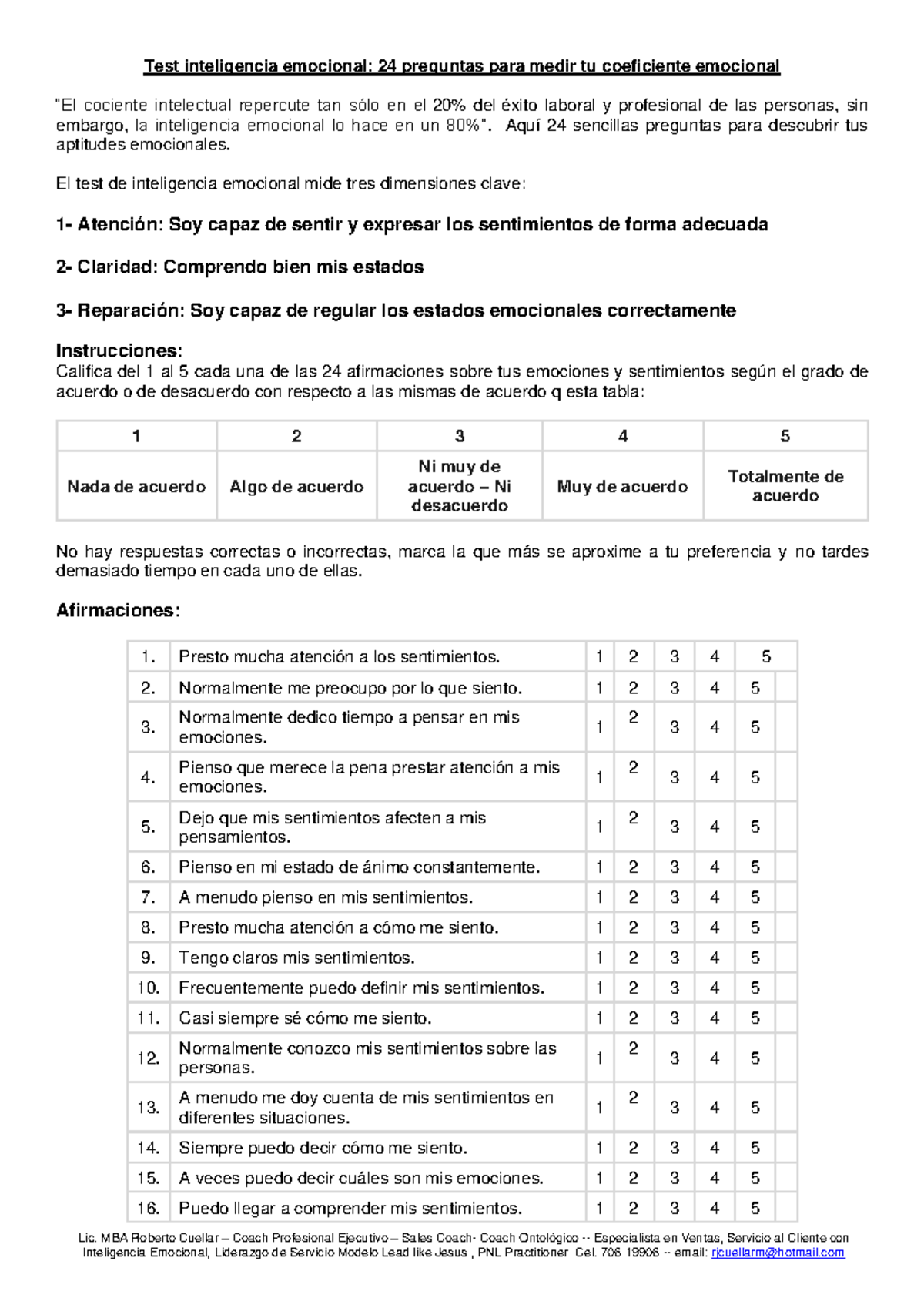 Test inteligencia emocional- 24 preguntas para medir tu coeficiente ...