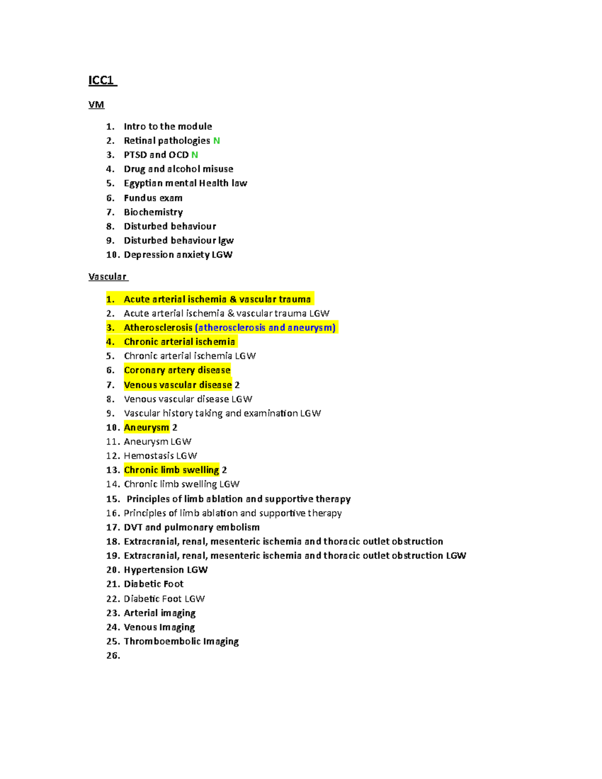 ICC1 Study Guide - dada - ICC VM Intro to the module Retinal ...