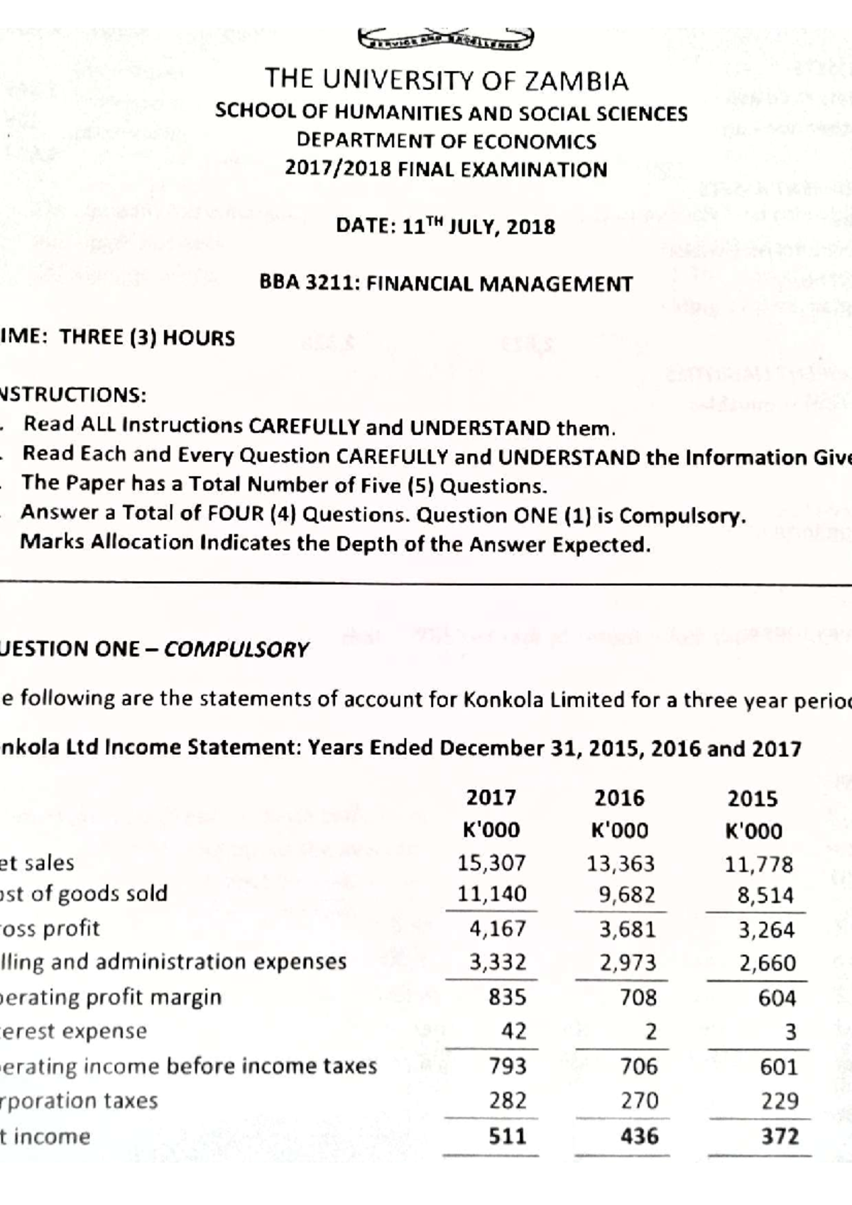 26 Financial management 241120 001735 - AND THE UNIVERSITY OF ZAMBIA ...