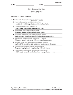 Unit 08 Extra Grammar Exercises - NAME: Page 1 of 2 DATE: Extra Grammar Exercises (Unit 8, page ...