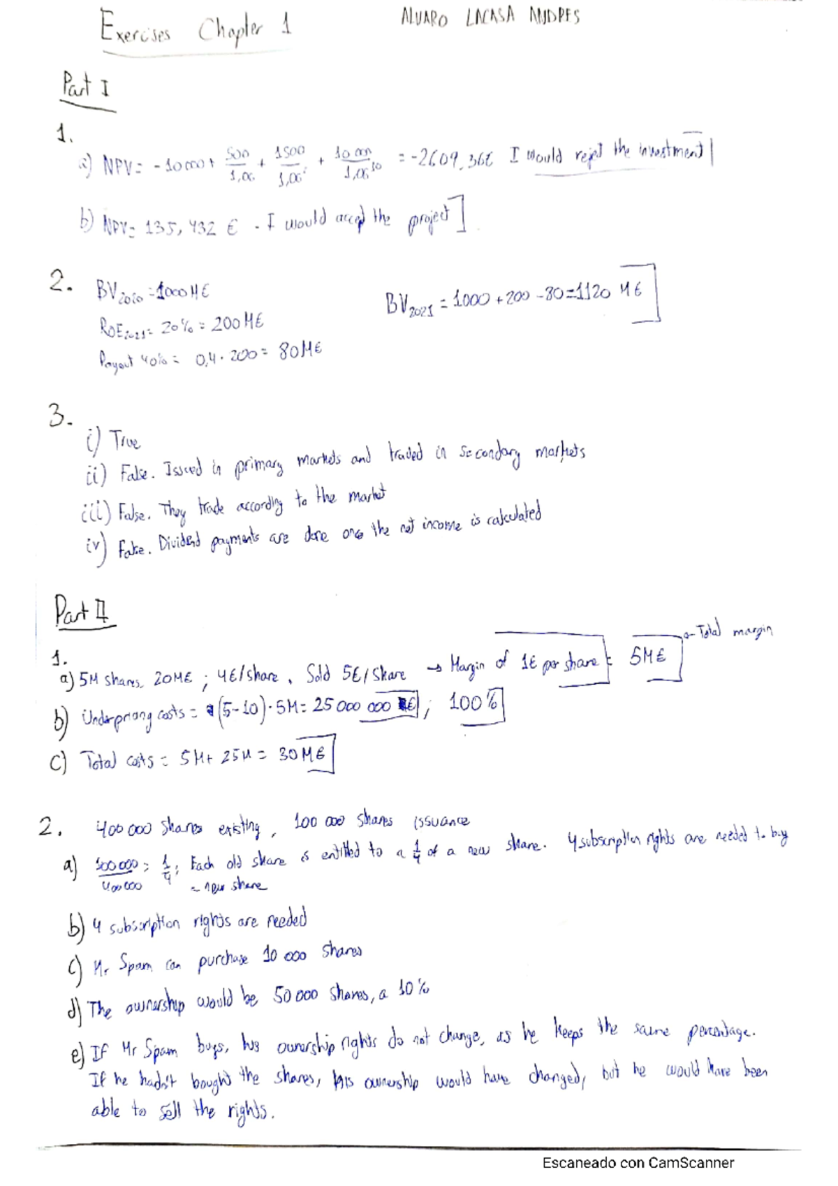 Chapter 1 Homework FInancial Mng - Economía Financiera - Studocu