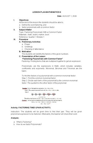 ONE WAY TOS - example only - TABLE OF SPECIFICATION Science - Grade 7 1 ...