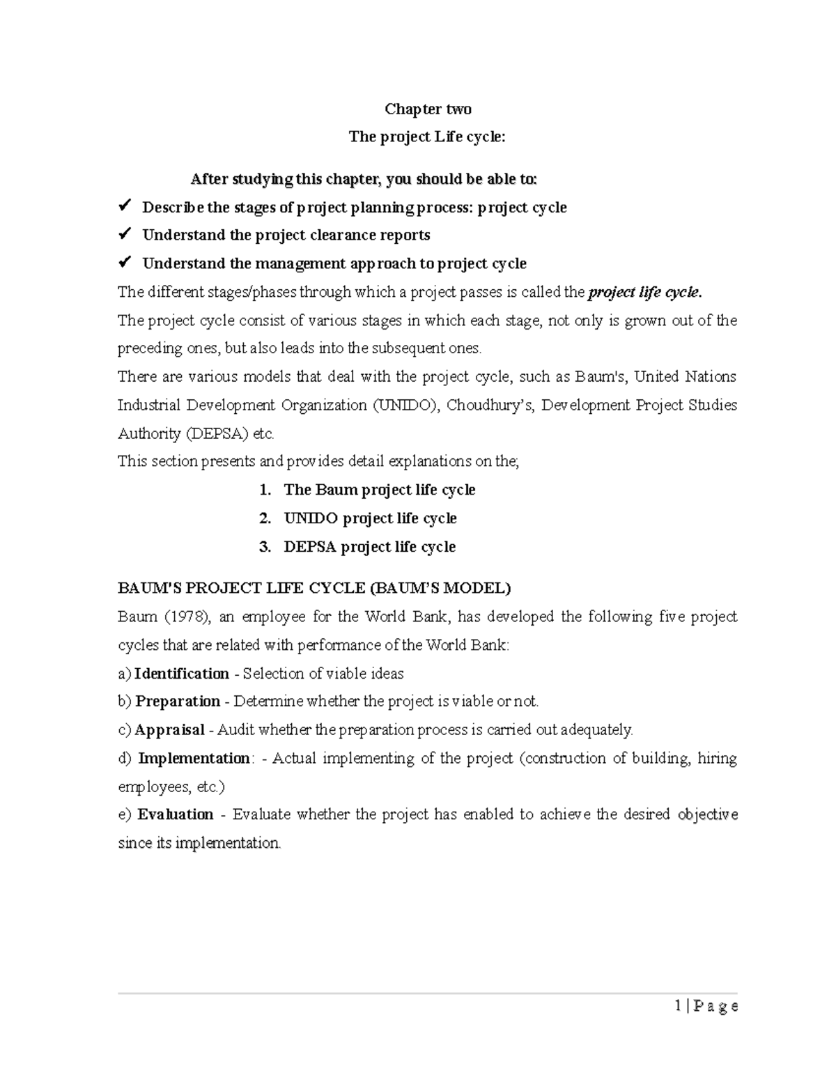 Ch 2 project analysis - Chapter two The project Life cycle: After ...