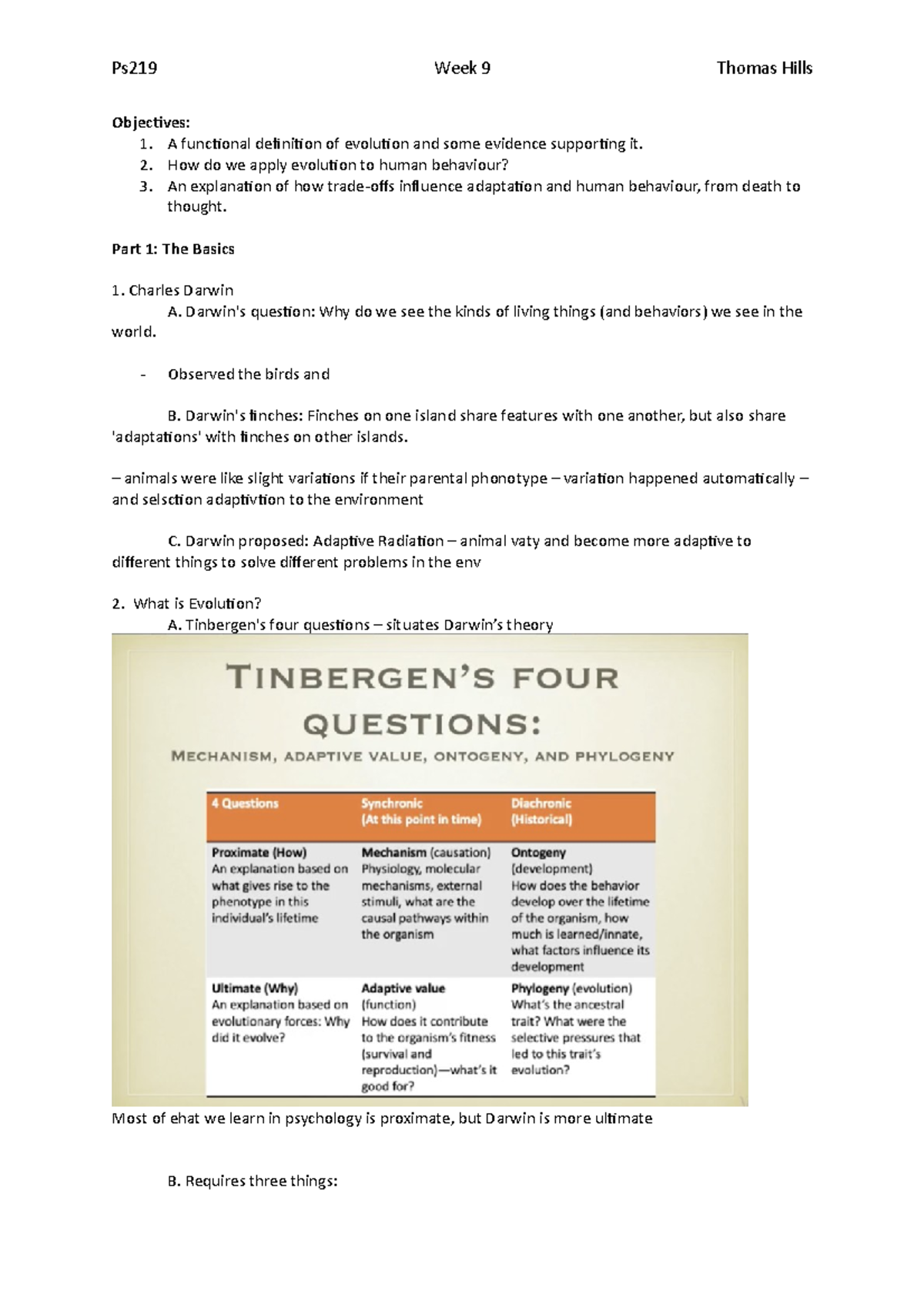 Handout week9 ps219 - Objectives: 1. A functional definition of ...