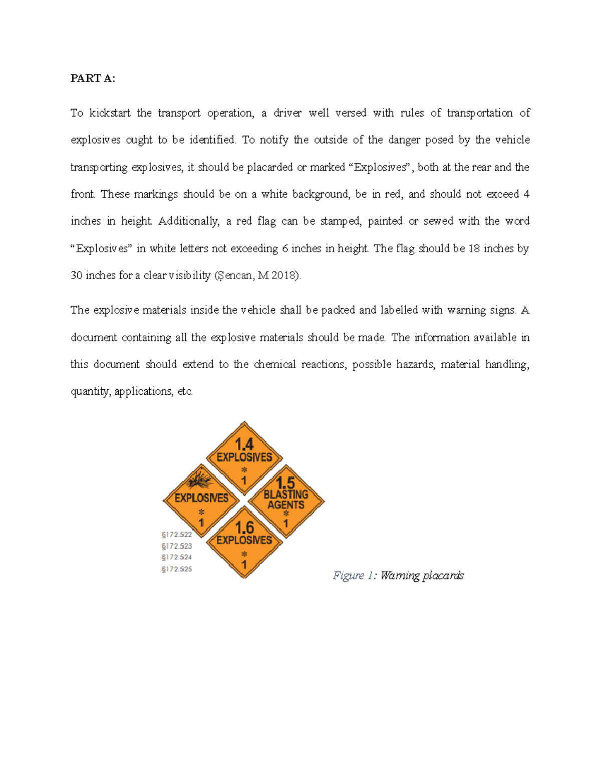 Chemistry assignment on explosives and safety - PART A: To kickstart ...