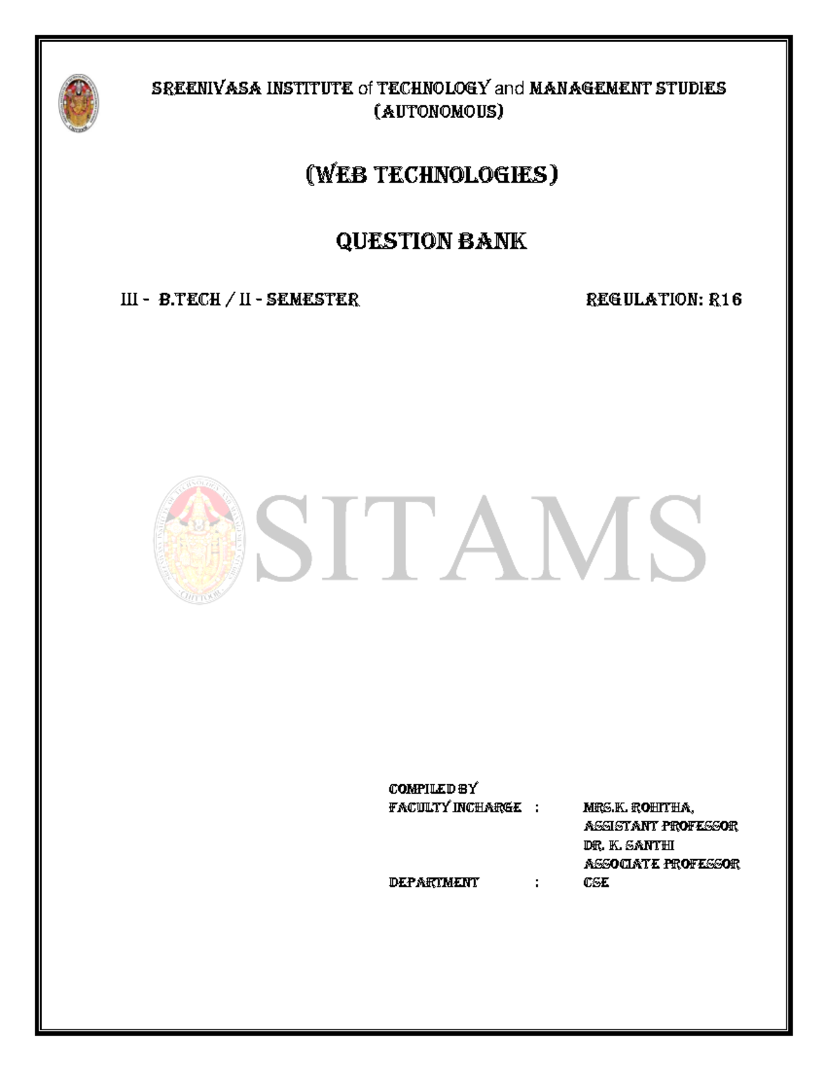 WT QB - fhbcbcn trhrth - (autonomous) (WEB TECHNOLOGIES) Question bank ...