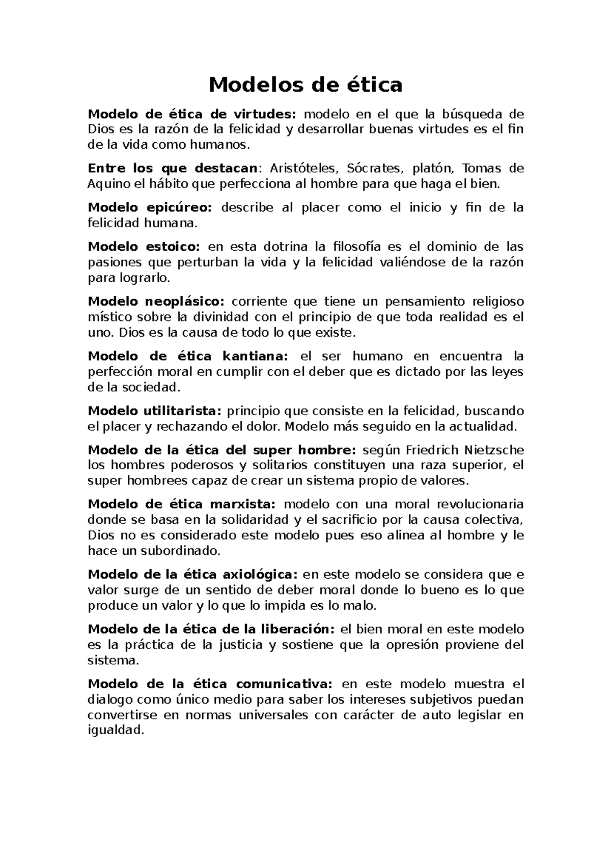 Modelos de ética - sociologia - Modelos de ética Modelo de ética de ...