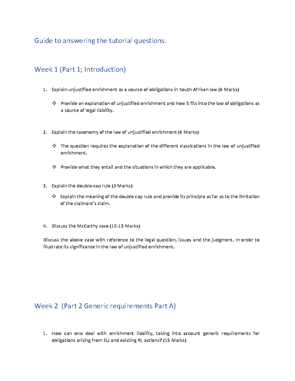 Guideline to answering the tutorial questions - Week 1 (Part 1 ...