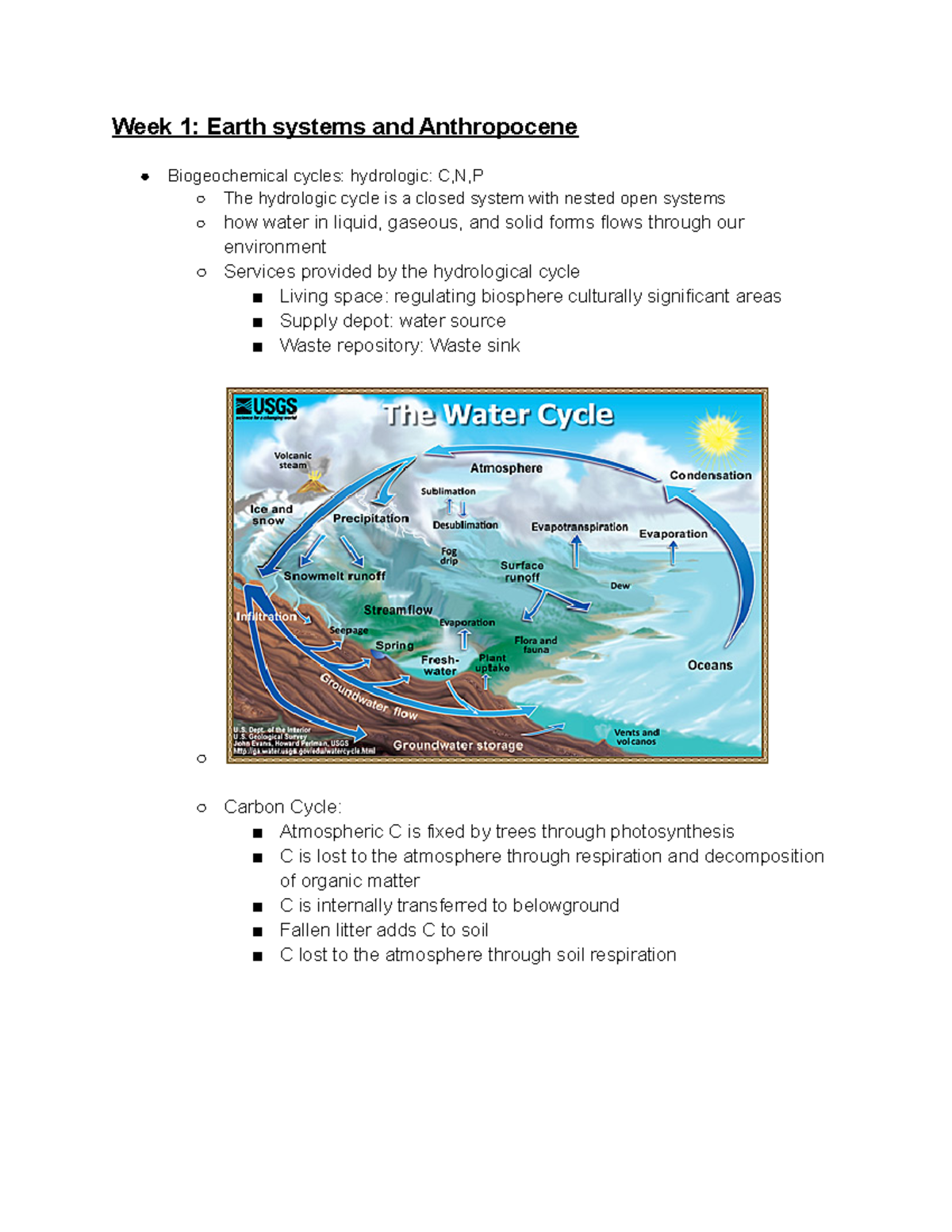 GEOG 1220 Exam Review - Week 1: Earth systems and Anthropocene ...