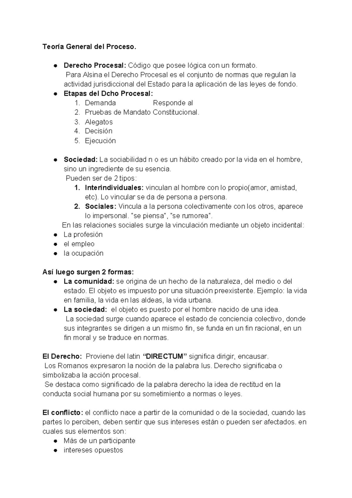 Teoria General del Proceso - Derecho Procesal: Código que posee lógica con un formato. Para ...