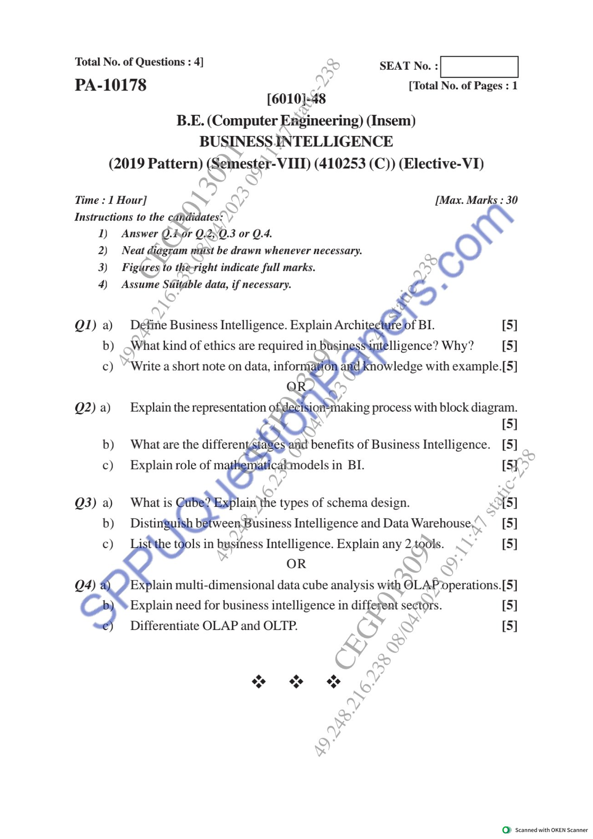 Be computer-engineering semester-8 2023 february business-intelligence ...