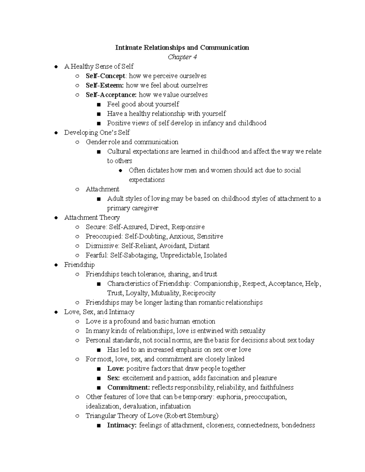 Relationships And Communication Intimate Relationships And