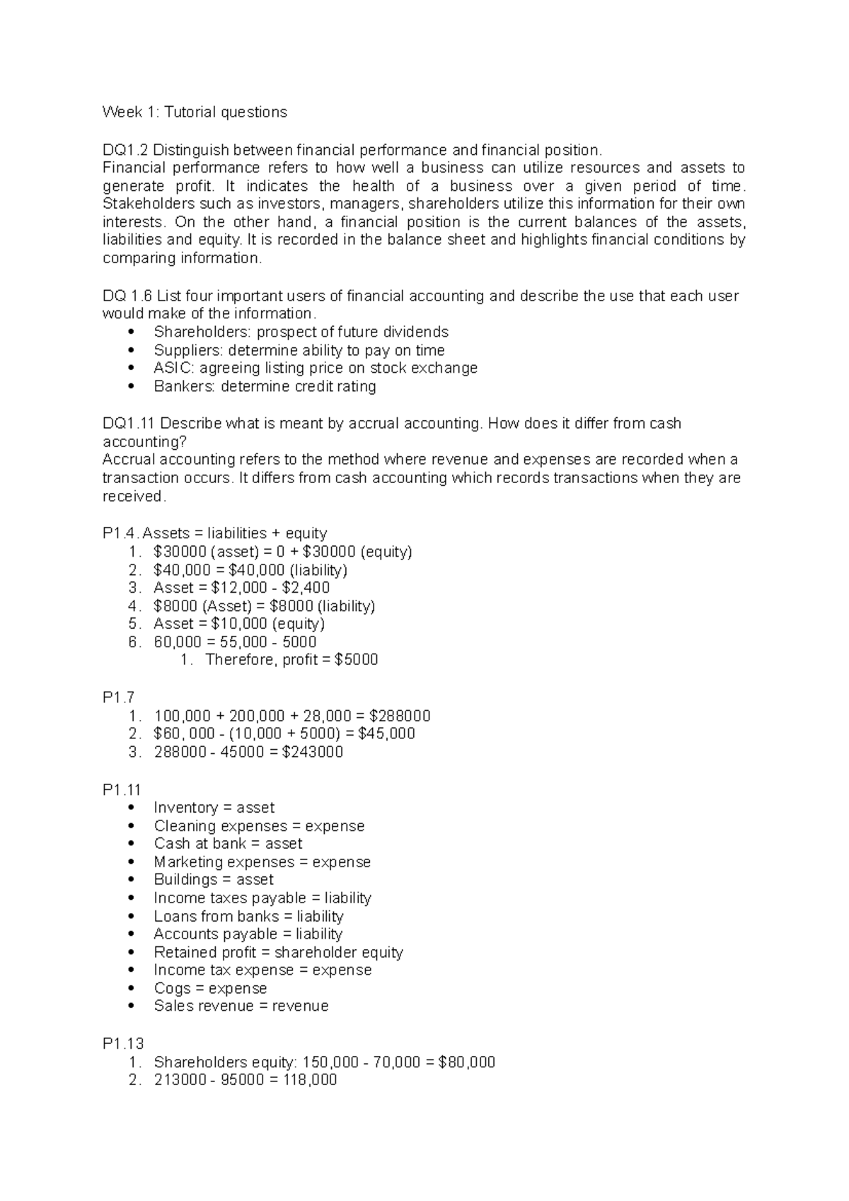 COMM1140 - Week 1 Tutorial questions - Week 1: Tutorial questions DQ1 Distinguish between ...