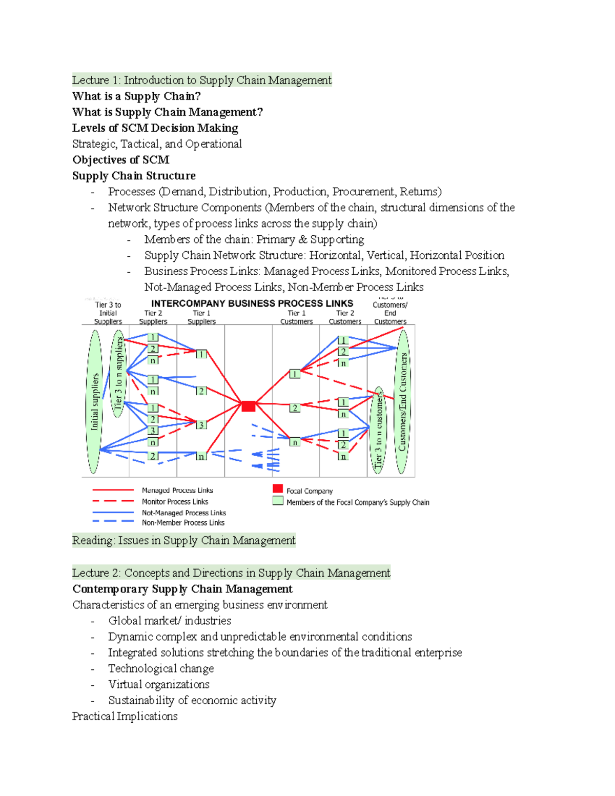 Final Notes Supply Chain - Lecture 1: Introduction to Supply Chain ...