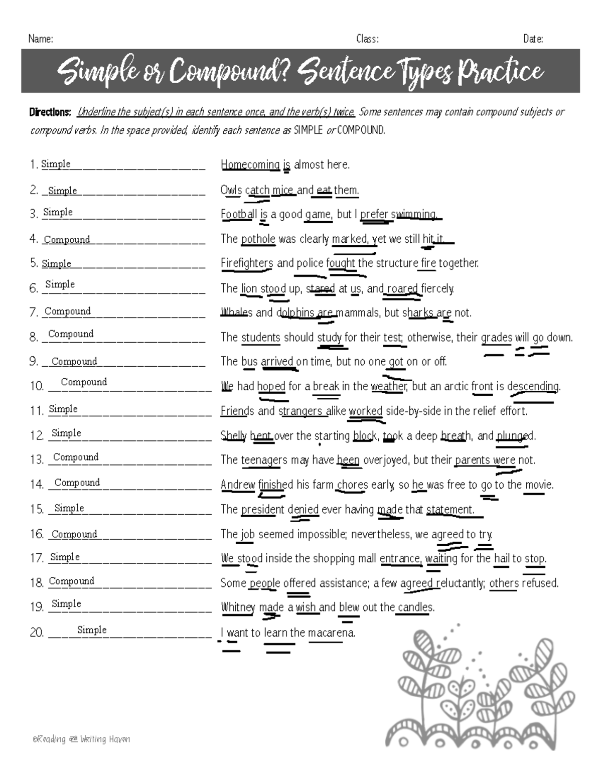 Kami Export - Arya Salvaji [ Student] - Simple or Compound Sentences ...