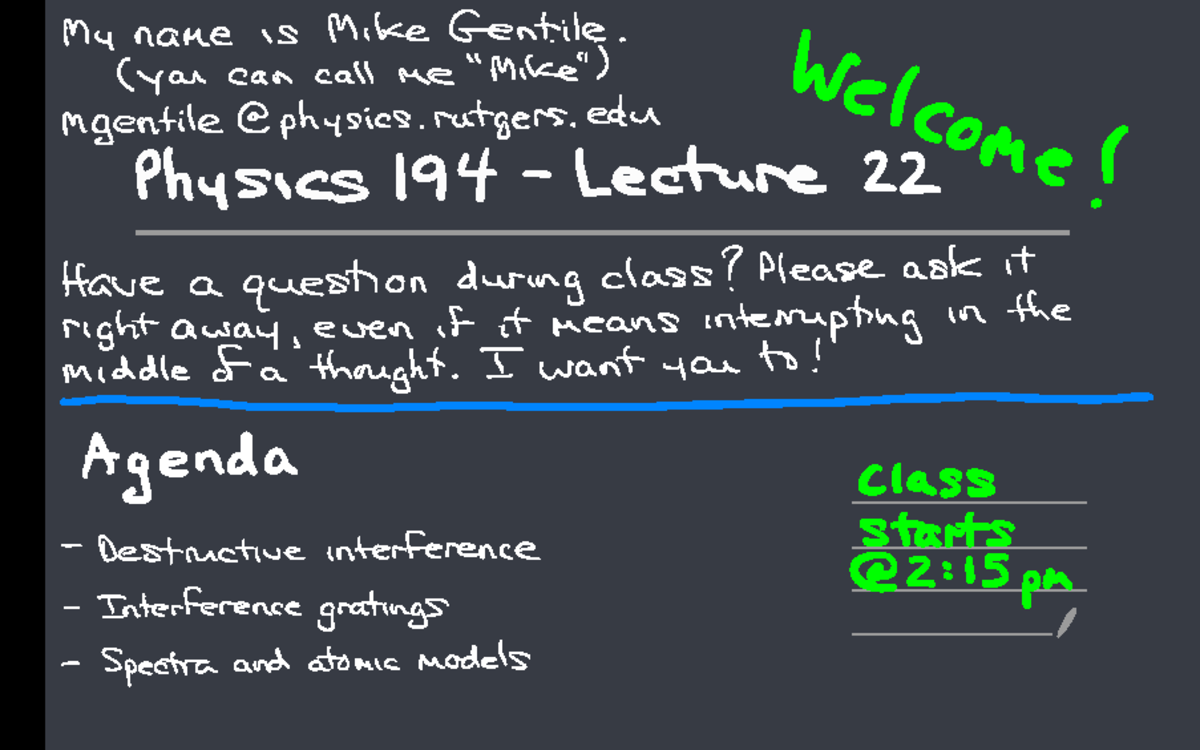Lecture 22 - Slides - My name is Mike Gentile. (you can call me "Mike ...