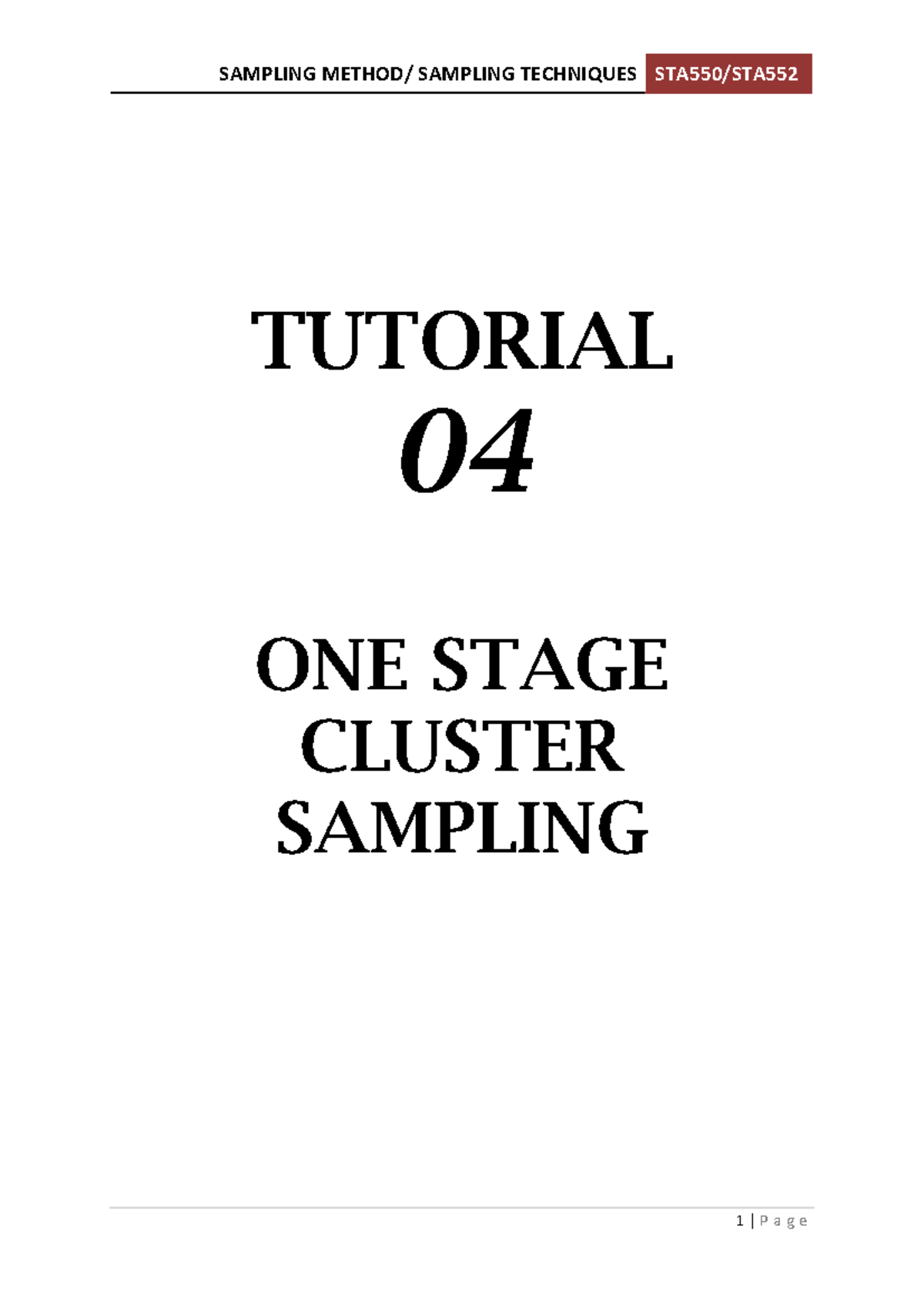 Tutorial Chapter 4 One Stage March 2023 - QUESTION 1 (DEC 2019) i ...