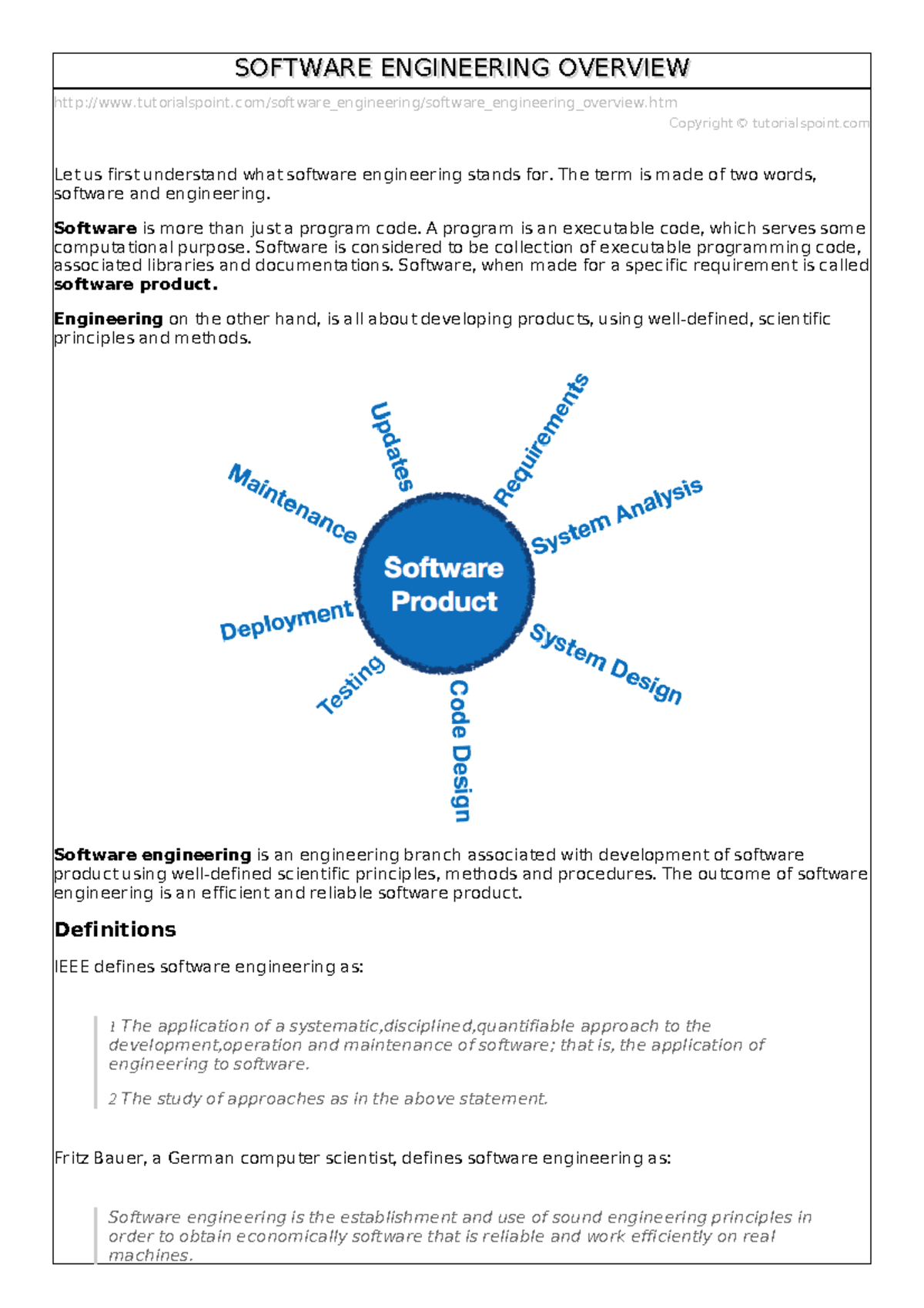 1-software engineering overview - - Studocu