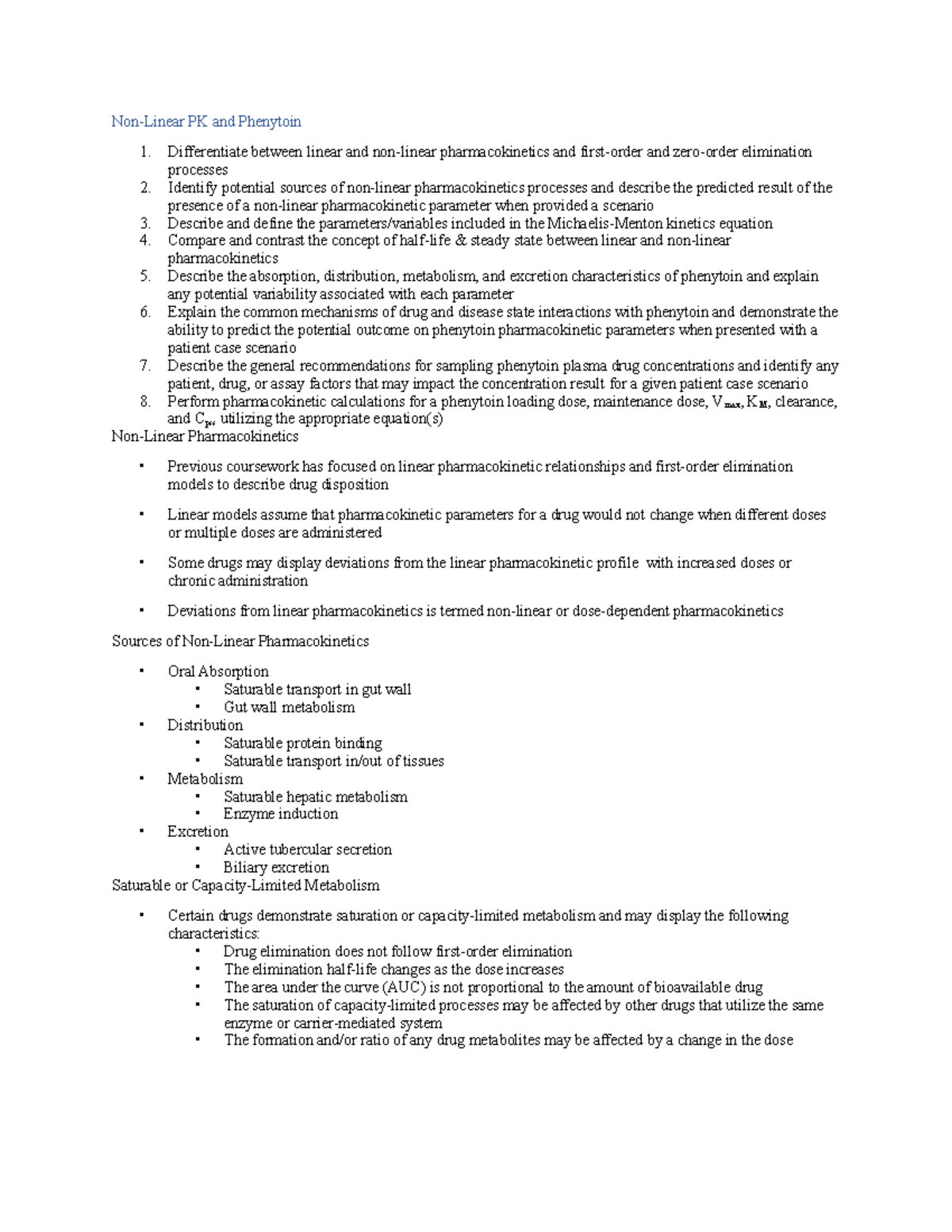 Non-Linear PK and Phenytoin - Non-Linear PK and Phenytoin Differentiate ...
