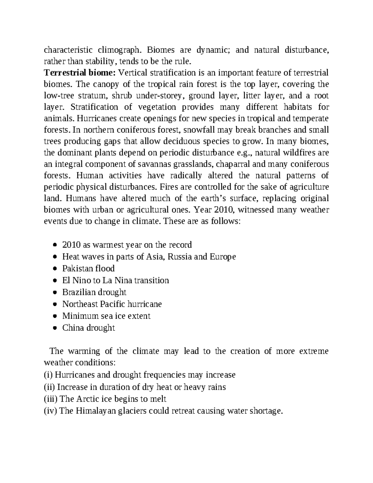 General science for UPSC-13 - characteristic climograph. Biomes are ...