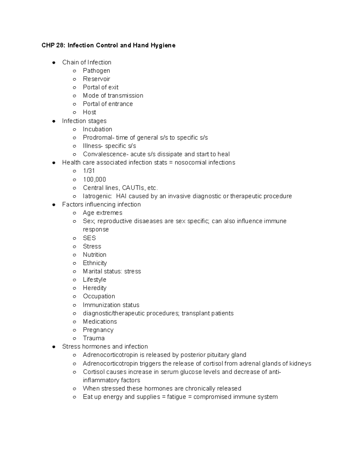 CHP 28 Infection Control and Hand Hygiene - CHP 28: Infection Control ...