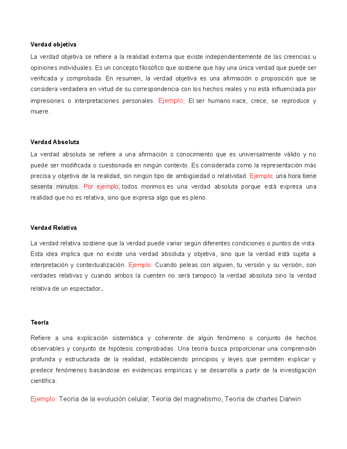 Fundamentacion Teorica Verdad objetiva - Verdad objetiva La verdad objetiva se refiere a la ...