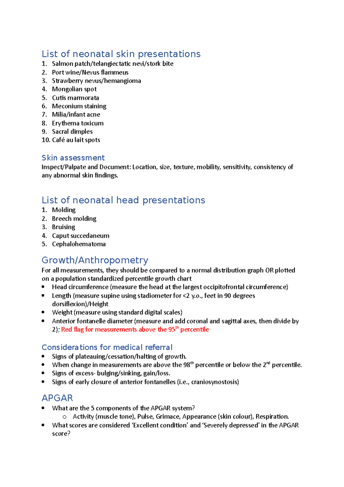 Paeds-revision - Paediatrics study material for chiro - List of ...