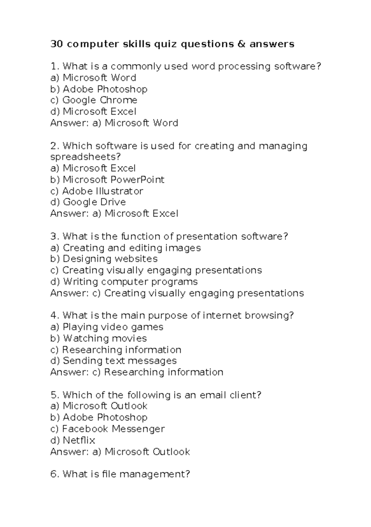 30 computer skills quiz questions - What are the basic principles of data security and privacy ...