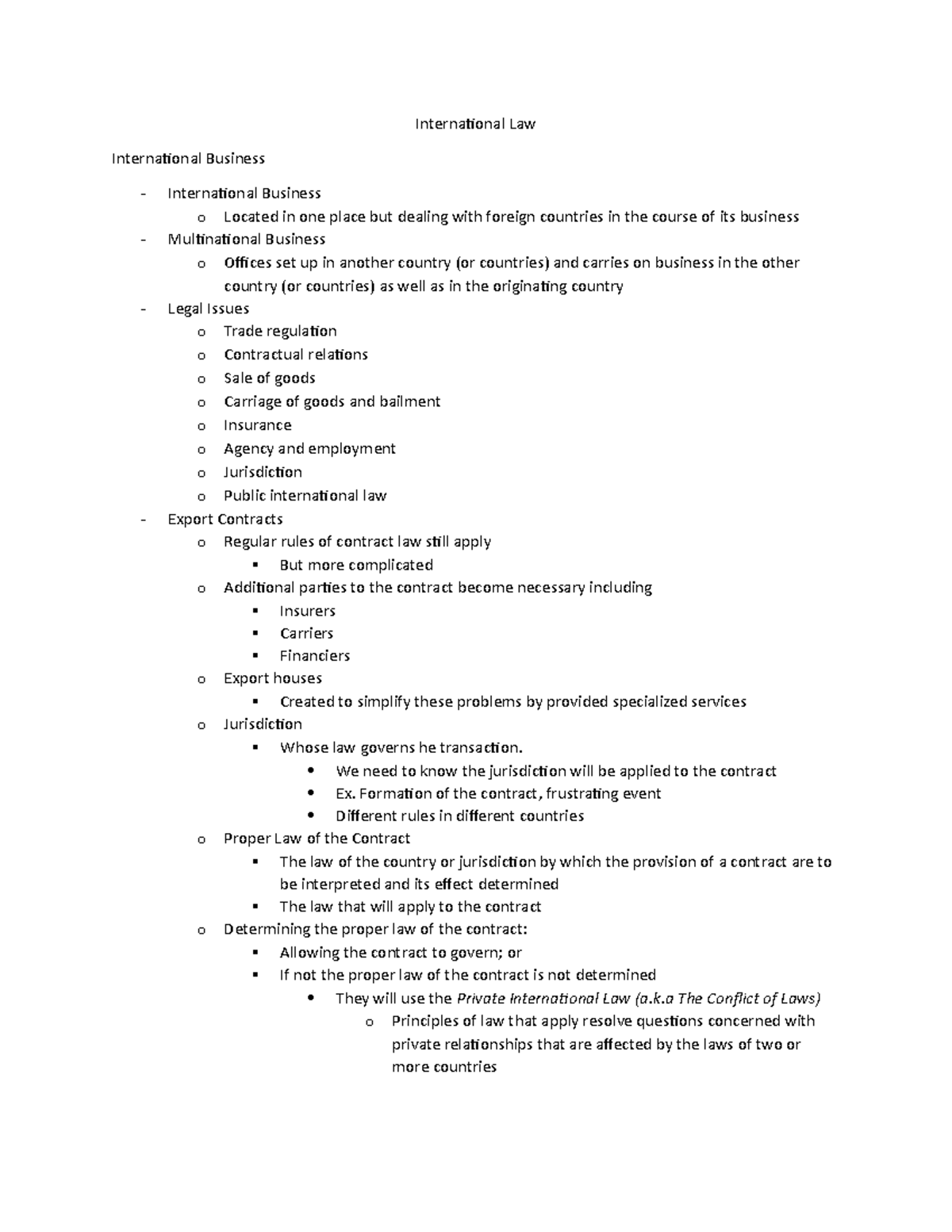 International Law business law - International Law International ...