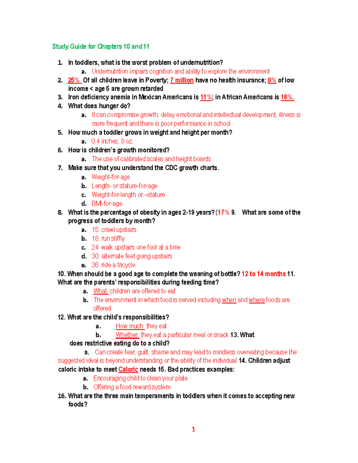 Study guide for chapters 10 15 part 1 - Study Guide for Chapters 10 and ...