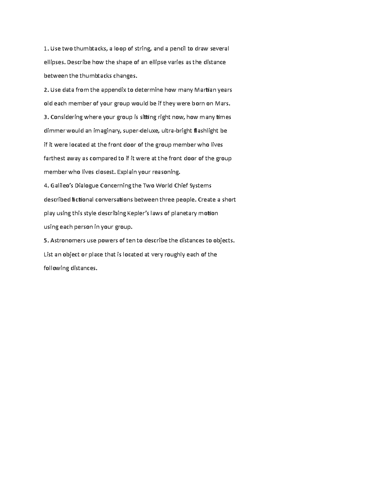 Collaborative Exercises - Use two thumbtacks, a loop of string, and a ...