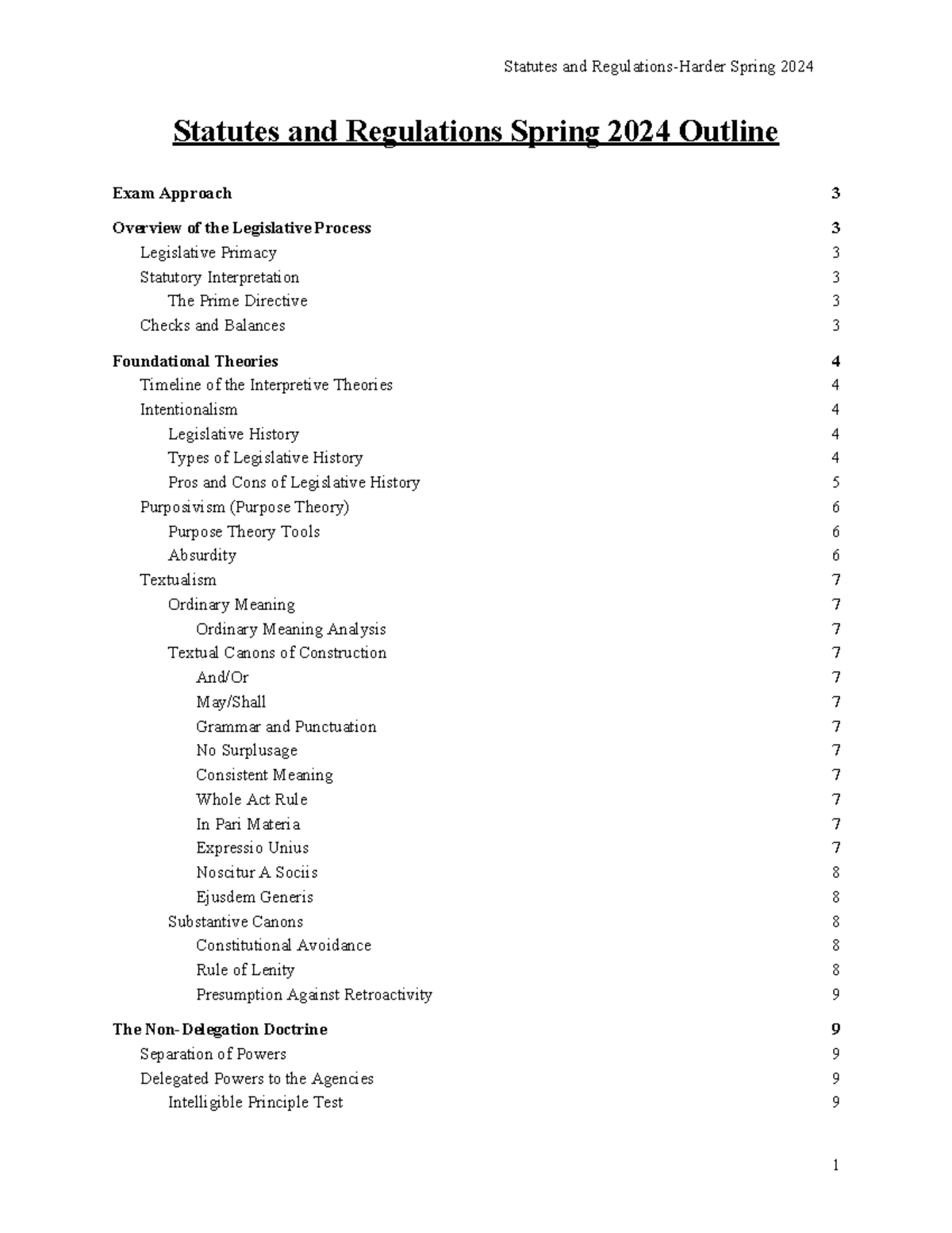 S.R. Outline Final - Summary Constitutional Law II - Statutes and ...