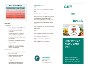Nutritional brochure - HYPERTENSION What is hypertension? Hypertension ...