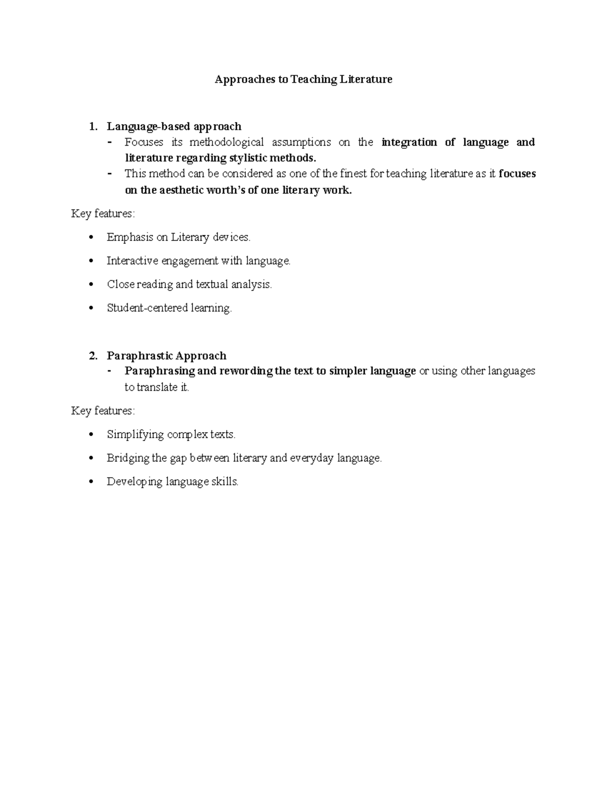 Language Based Approach AND Paraphrastic Approach - Approaches to ...