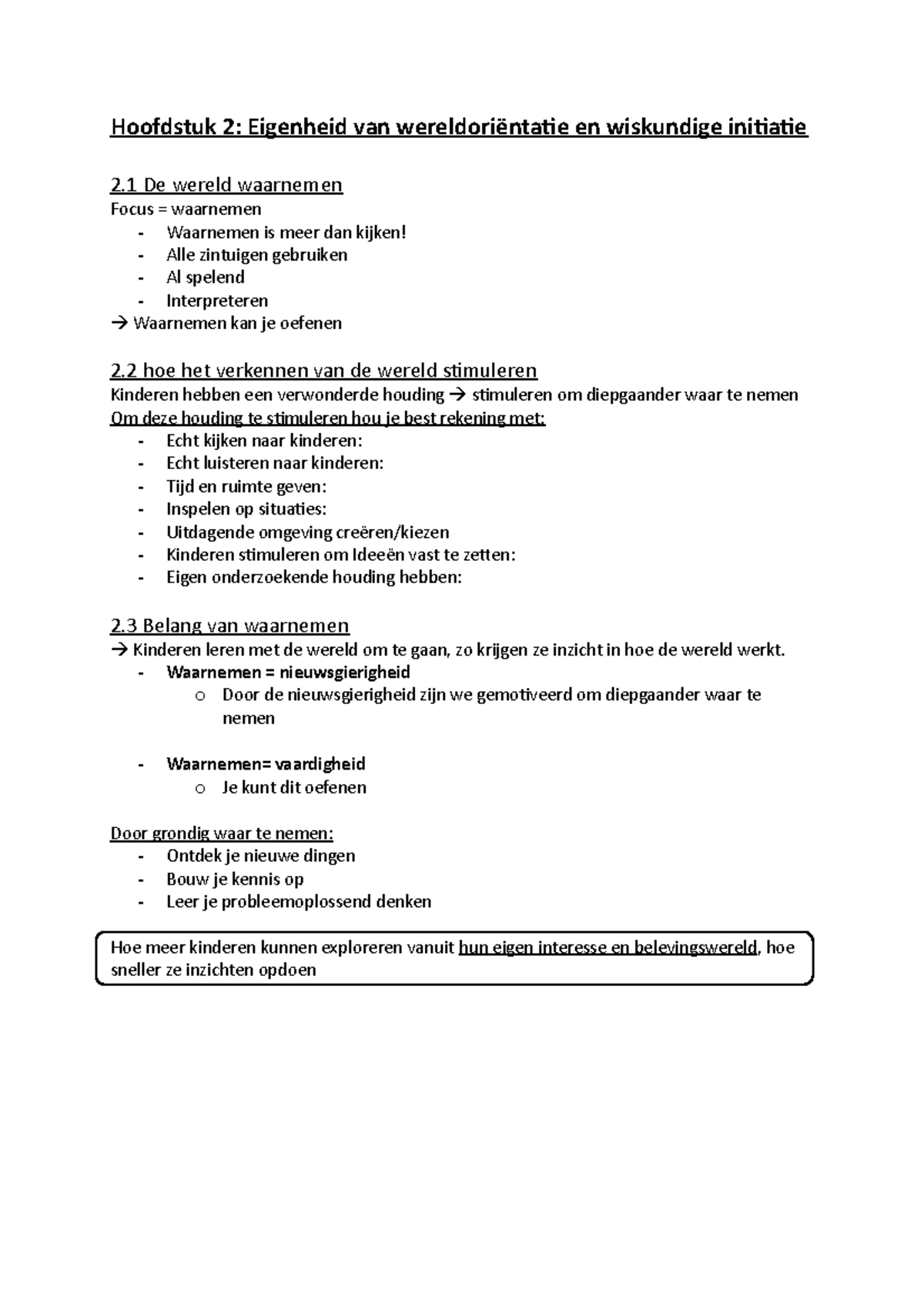 Werowi - samenvatting van wereldoriëntatie en wiskundige initiatie ...