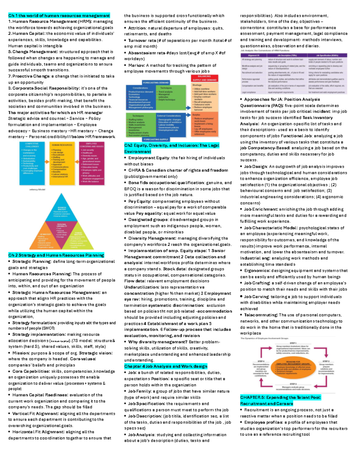 HR Cheat Sheet - CH1-8 summary - Ch 1 the world of human resources ...