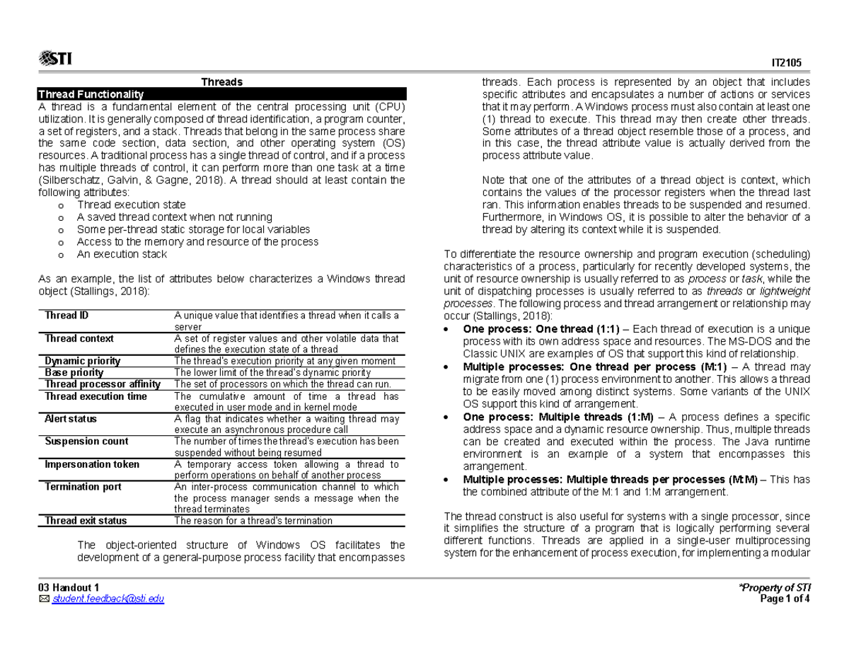 03 Handout 1(20)Plat Form - 03 Handout 1 *Property of STI Threads ...