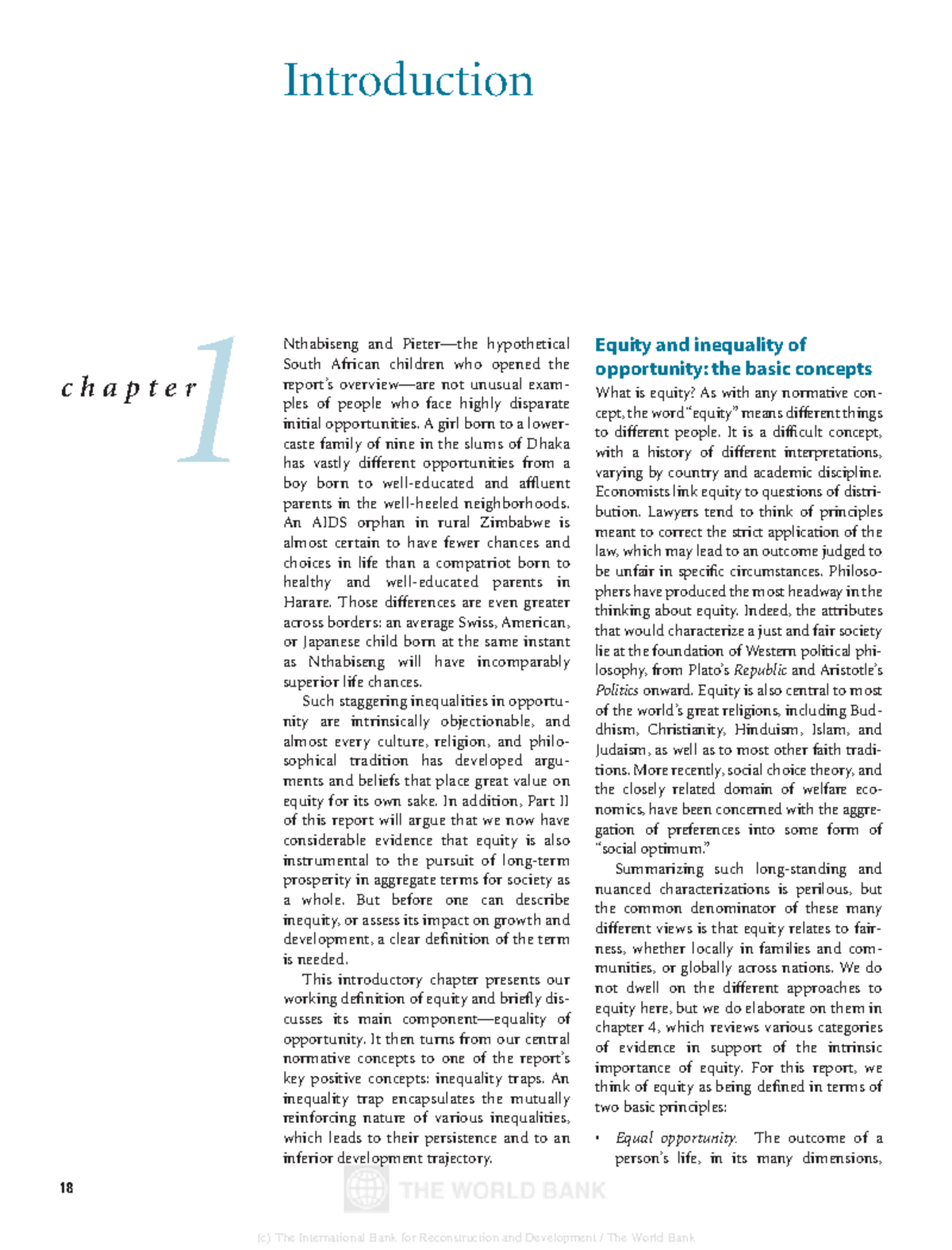 WDR Introduction - Supplementary reading - Nthabiseng and Pieter—the hypothetical South African ...