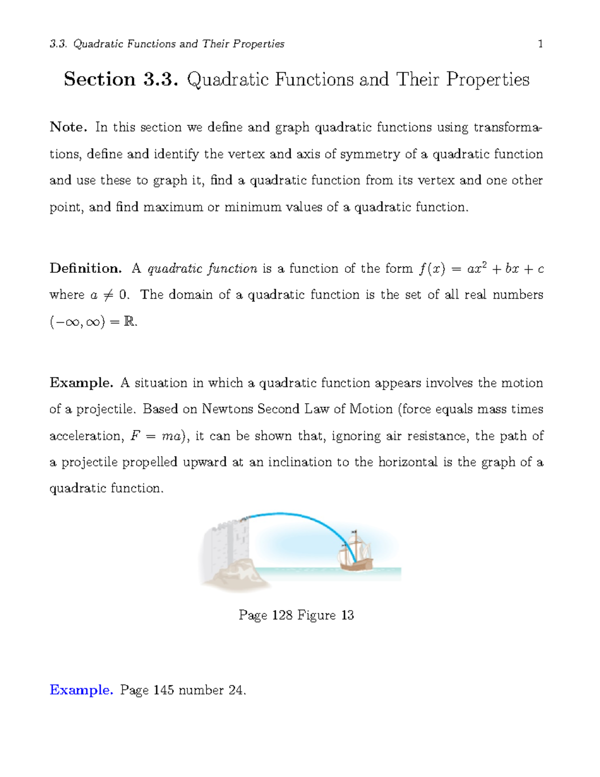 Quadratic Functions and Their Properties - Section 3. Quadratic ...