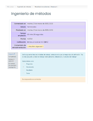 Actividad Semana 4 Ingeniería de metodos - Nombre de la materia IngenierÌa de mÈtodos Nombre de ...