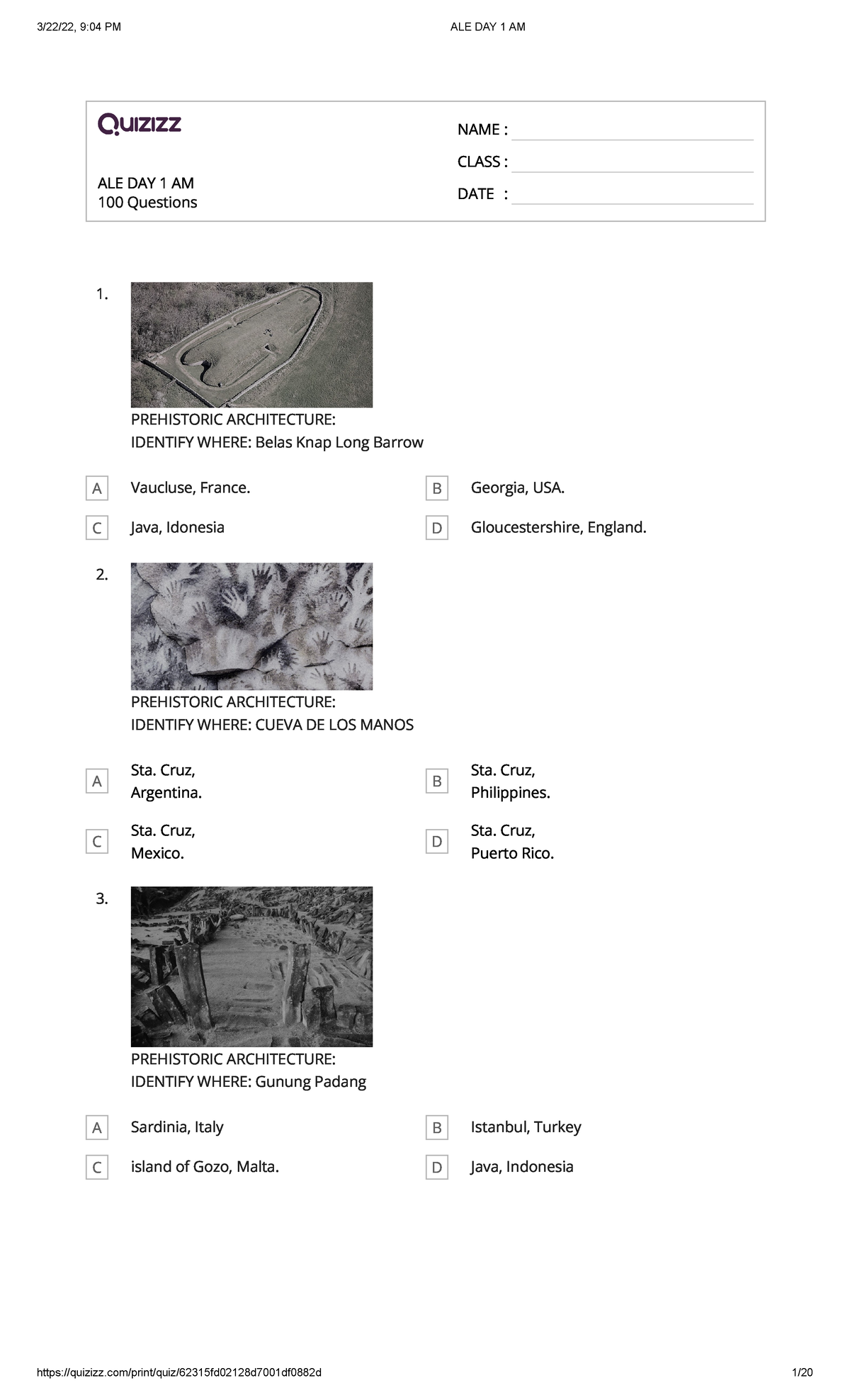 ALE DAY 1 AM Quizizz - Quick quiz from quizziz - ALE DAY 1 AM 100 ...