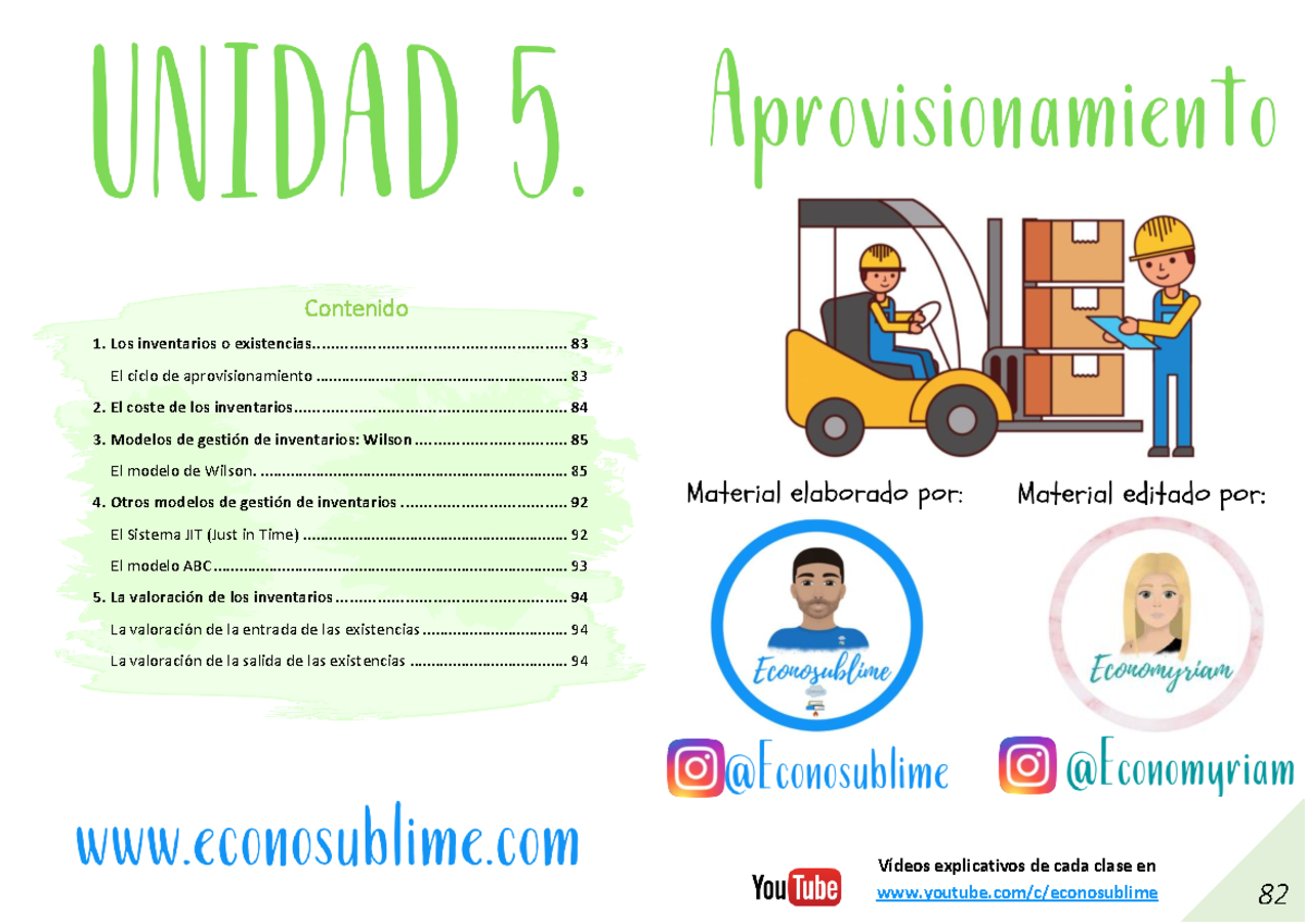 Tema 5 Aprovisionamiento - Contenido VÌdeos explicativos de cada clase ...